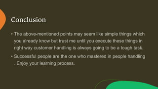 Customer handling Techniques | PPTX