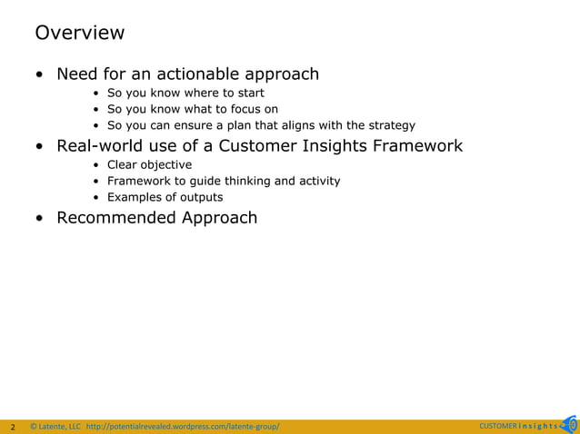 Developing a Customer Insights Strategy | PPT