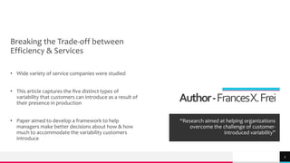 Breaking the trade-off between efficiency and services | PPT