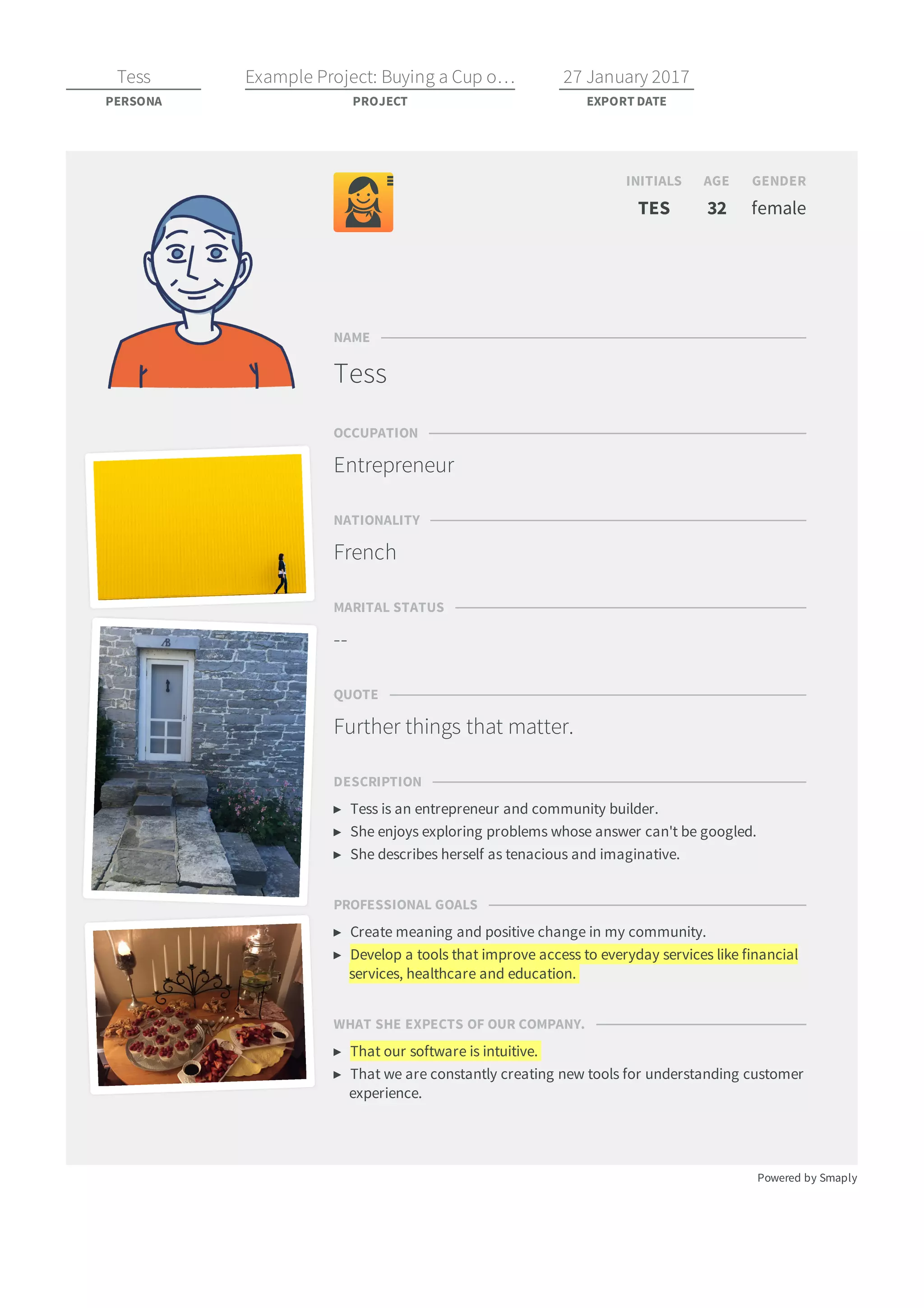 Example persona (Smaply template) | PDF