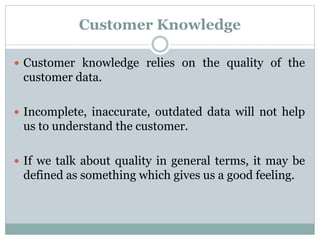 CRM-Customer knowledge, communication and Customization | PPTX