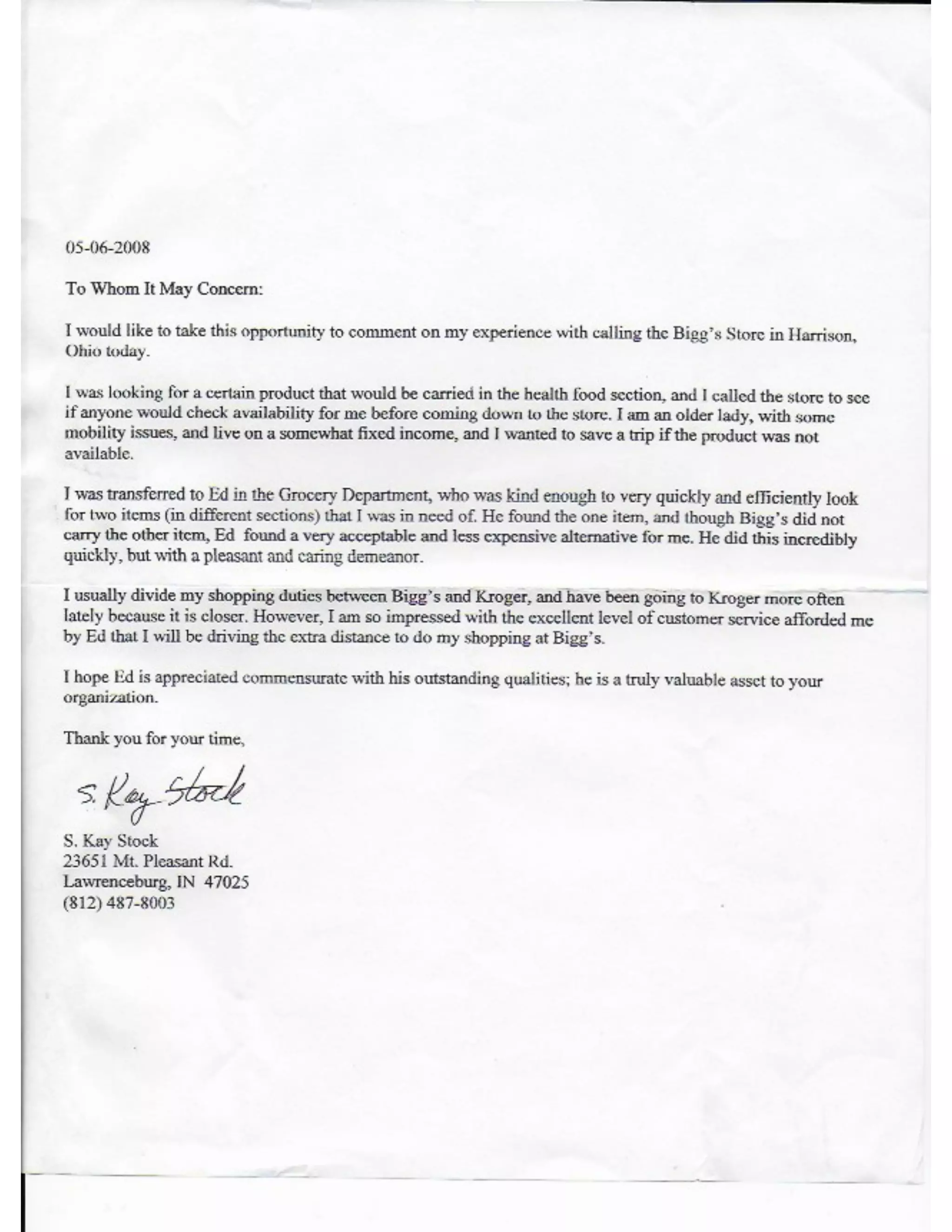 Customer letter | PDF