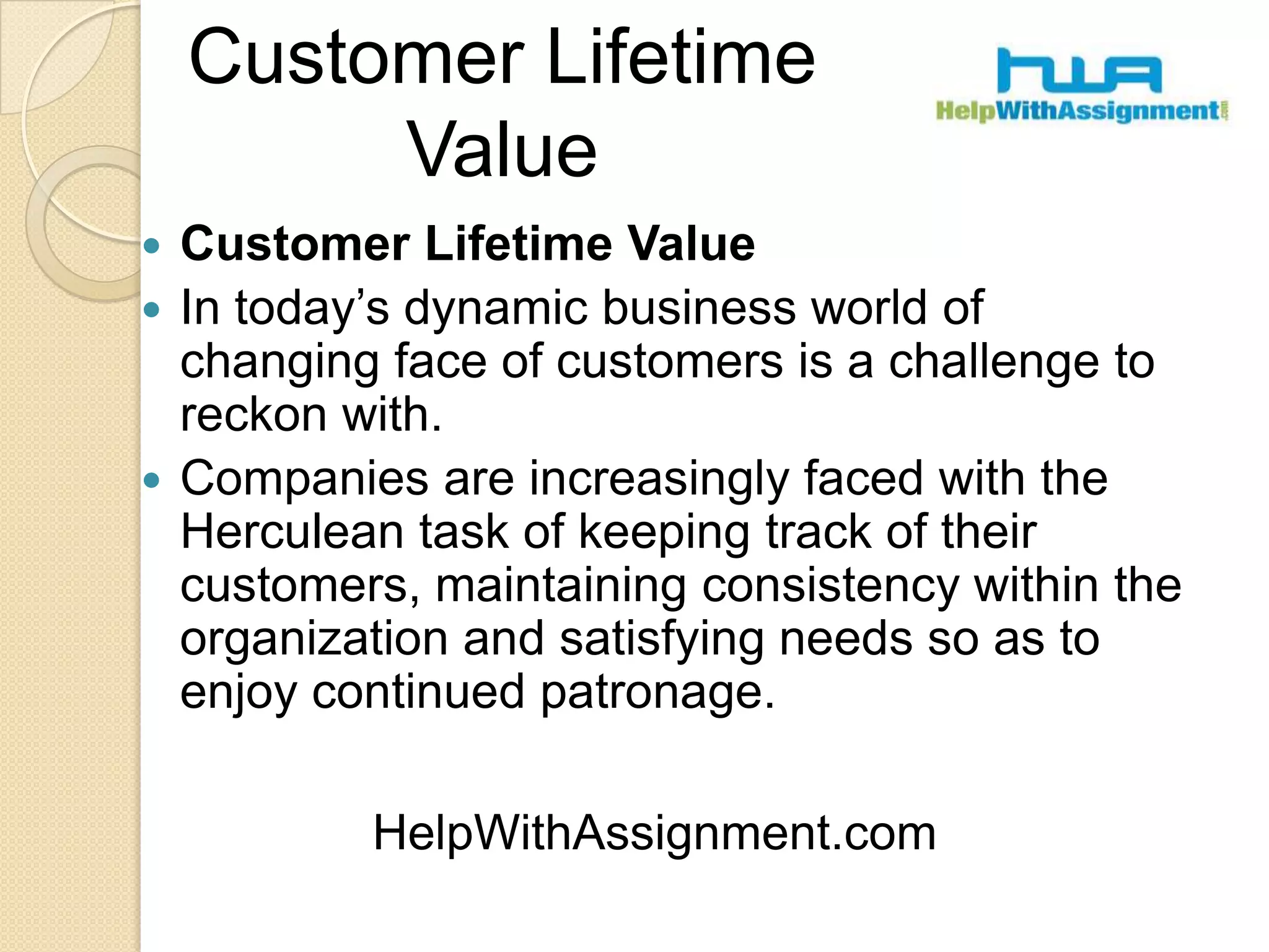 Customer lifetime value - Marketing | PPTX