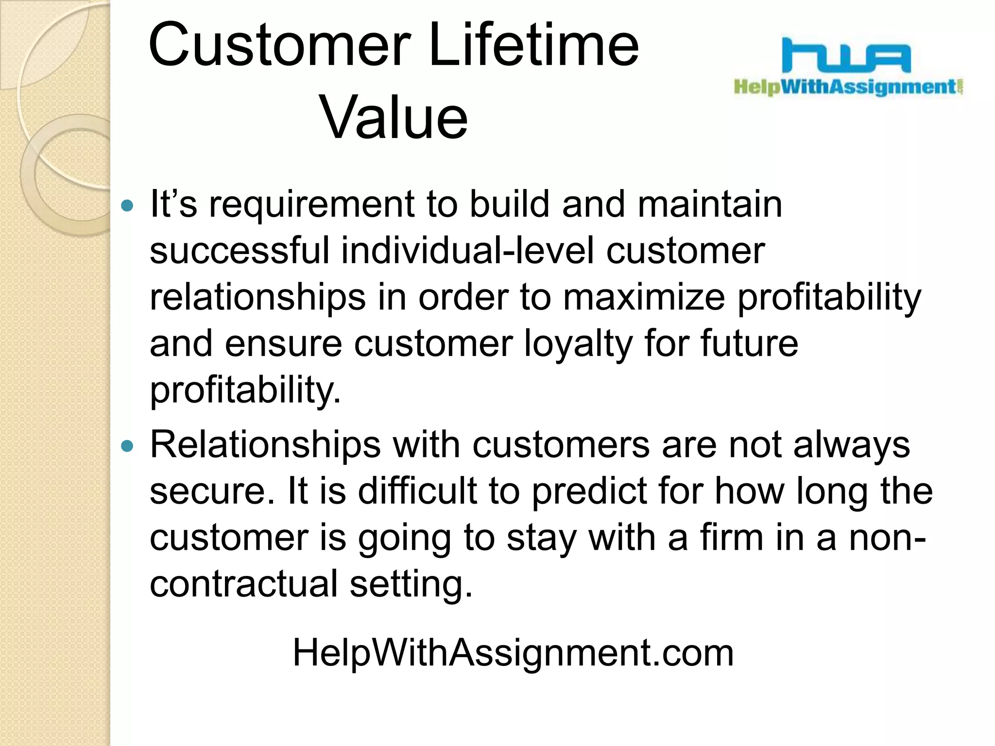 Customer Lifetime Value Marketing Pptx