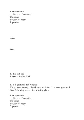 Customerlogo hereProject Name Project CharterCompanylog | PDF