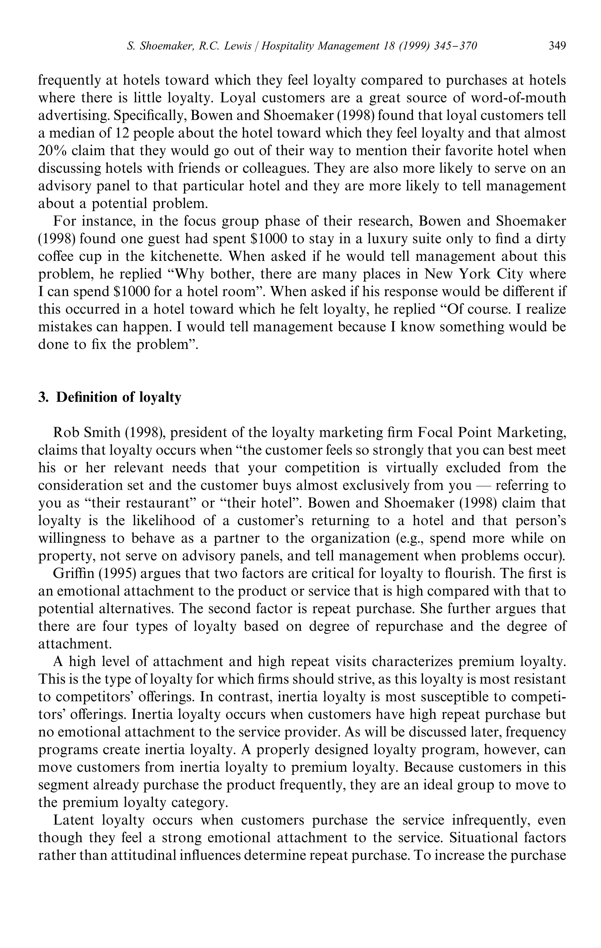 Customer loyalty the future of hospitality marketing | PDF