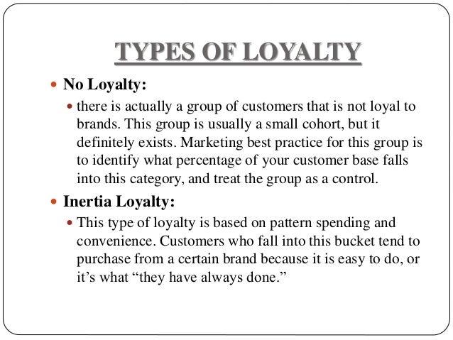 Customer loyalty