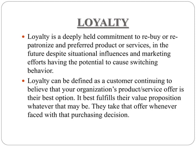 Customer Loyalty Presentation | PPT