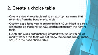 Customer maintainble choice lists | PPTX