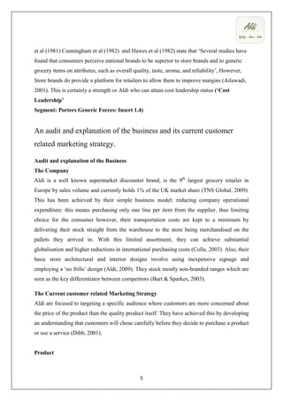 Customer Marketing Assignment: Aldi Supermarkets | PDF