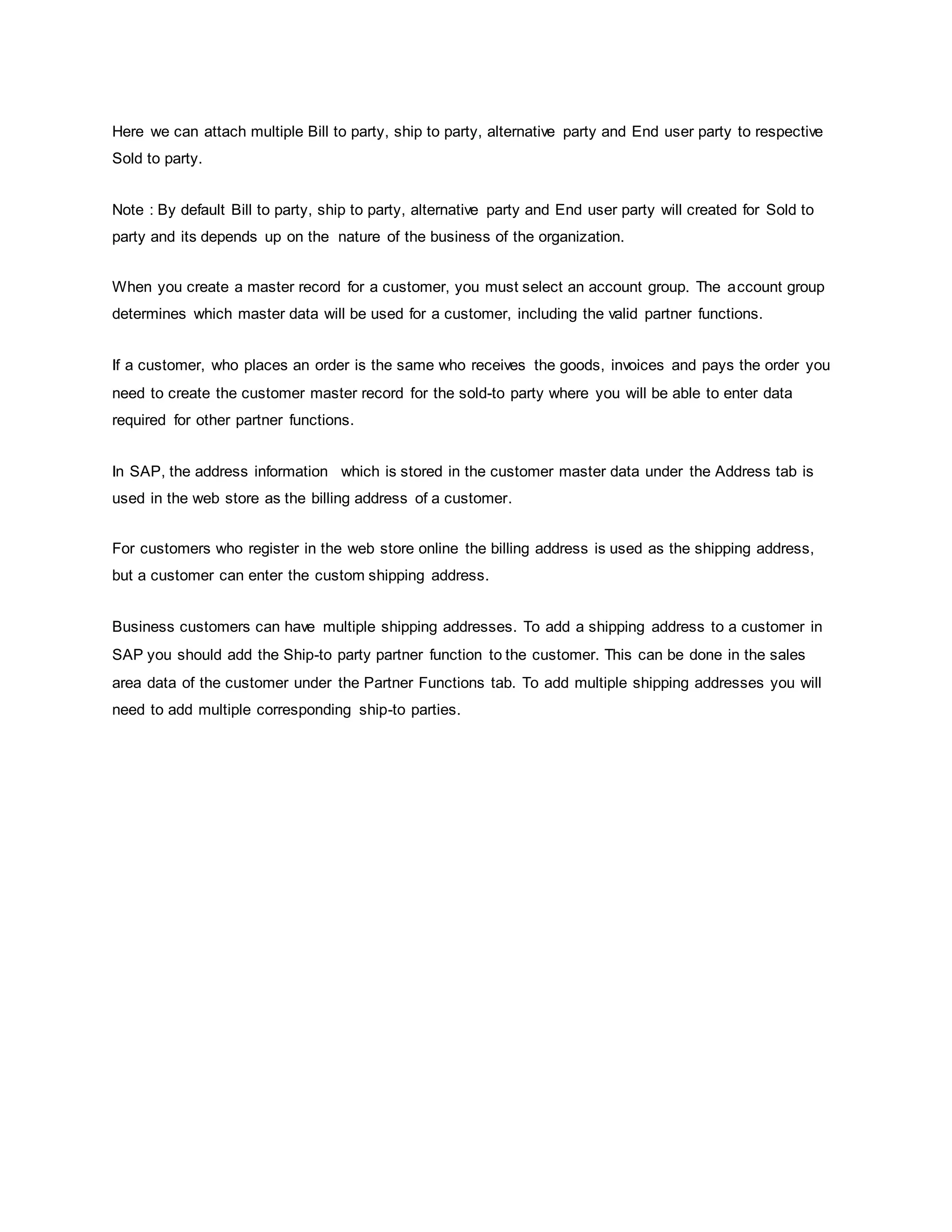 Customer master Data | DOCX