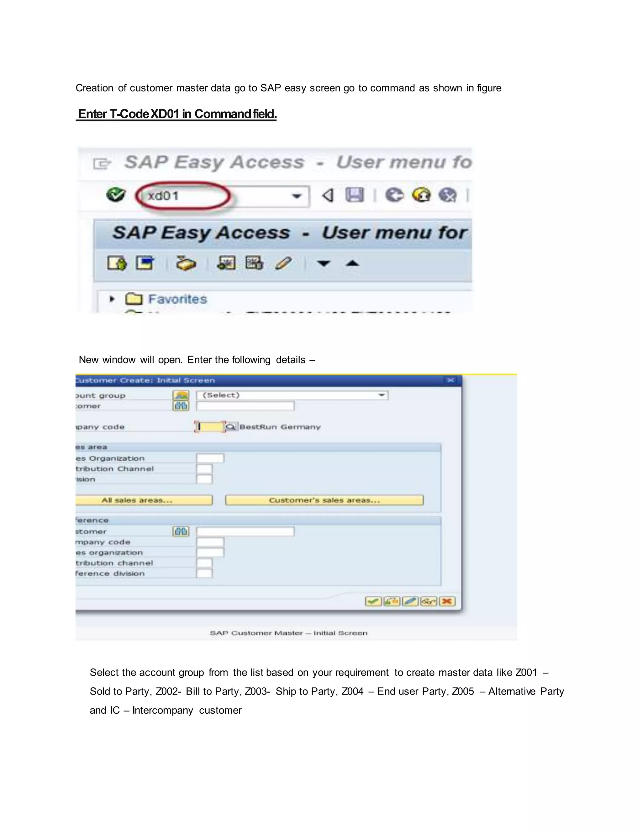 Customer master Data | DOCX