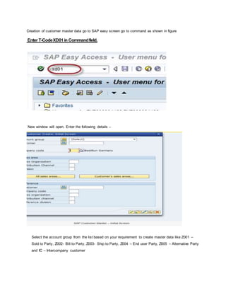 Customer master Data | DOCX