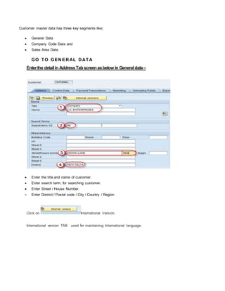 Customer master Data | DOCX