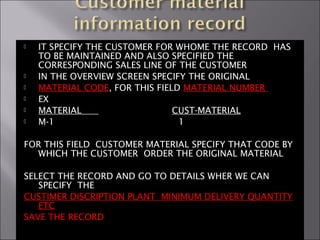 Customer material information record | PPT