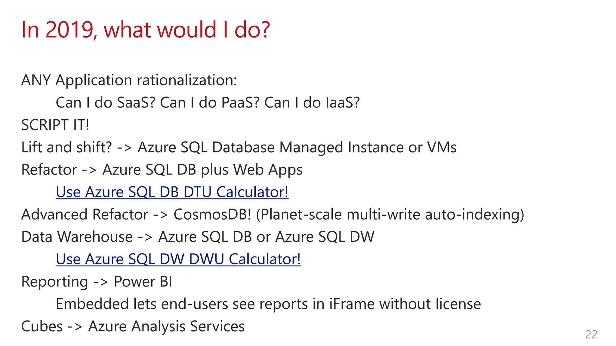 Customer migration to azure sql database from on-premises SQL, for a SaaS application. | PPT