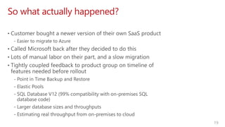 Customer migration to azure sql database from on-premises SQL, for a SaaS application. | PDF