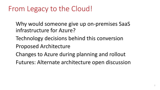 Customer migration to azure sql database from on-premises SQL, for a SaaS application. | PPT