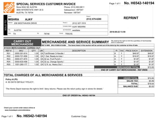 Customer orderh6542 140194 shower and shit | PDF