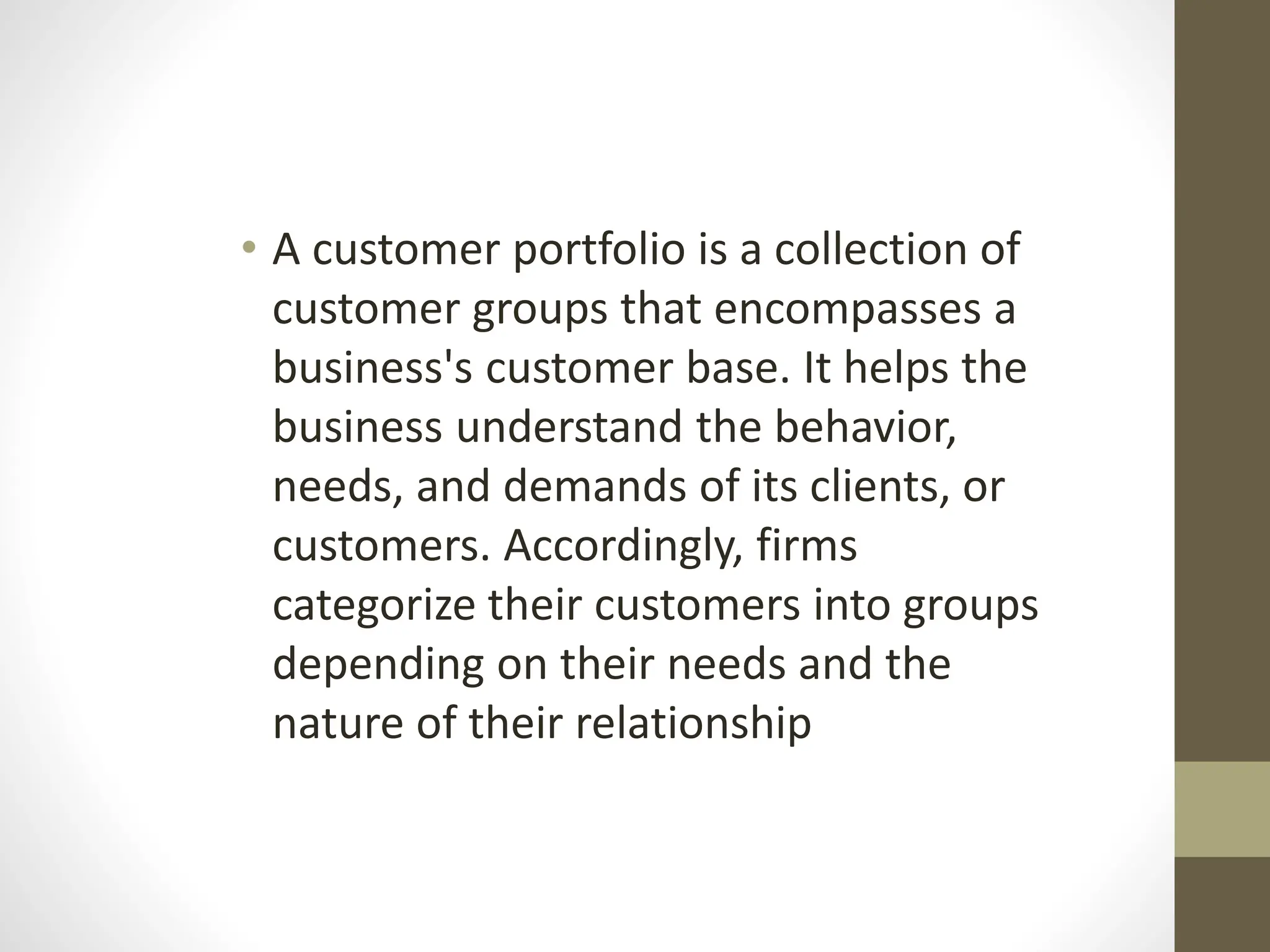 customer portfolio.pptx bnusiness process | PPTX
