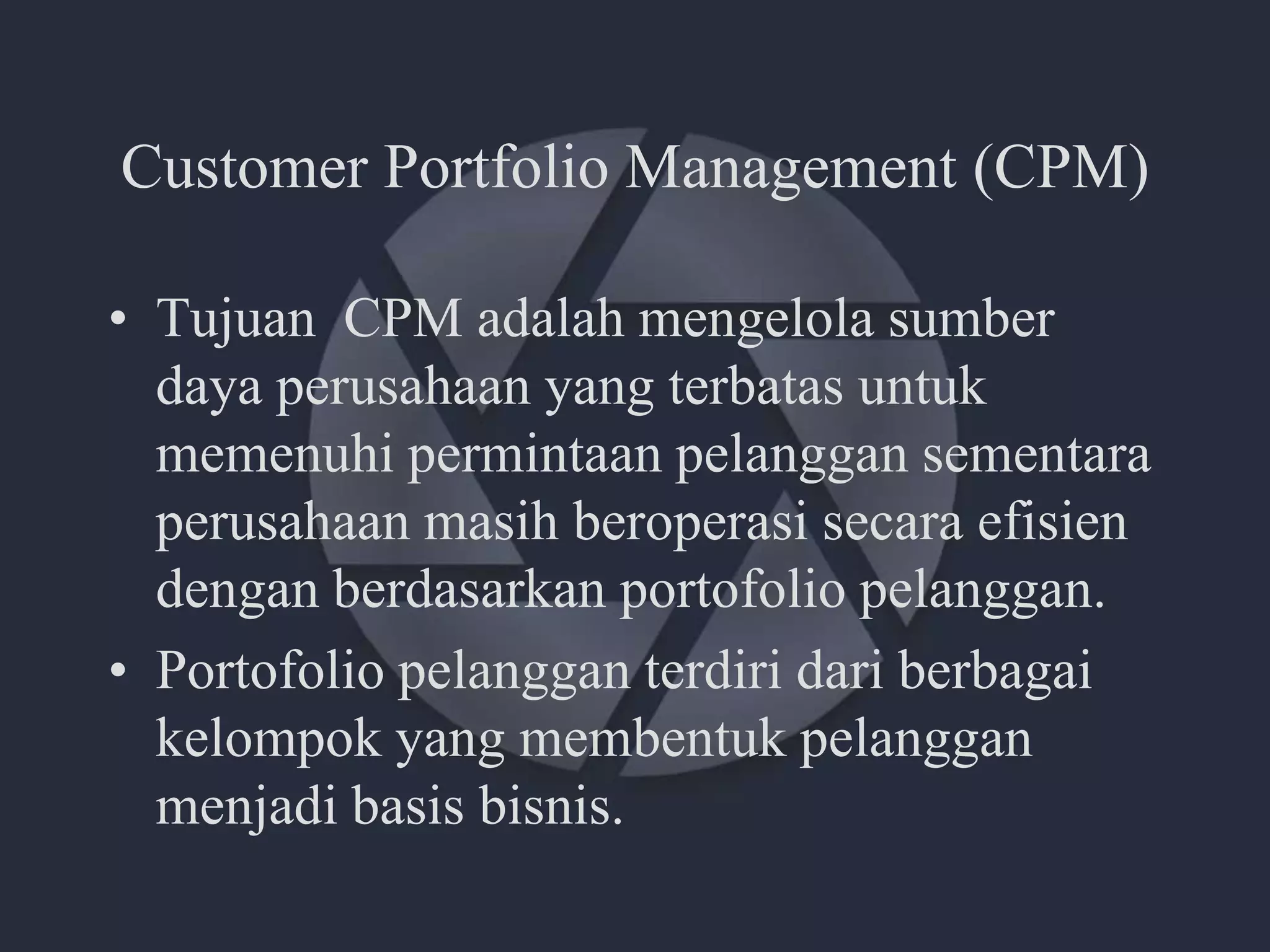 Customer Portfolio Management | PPTX