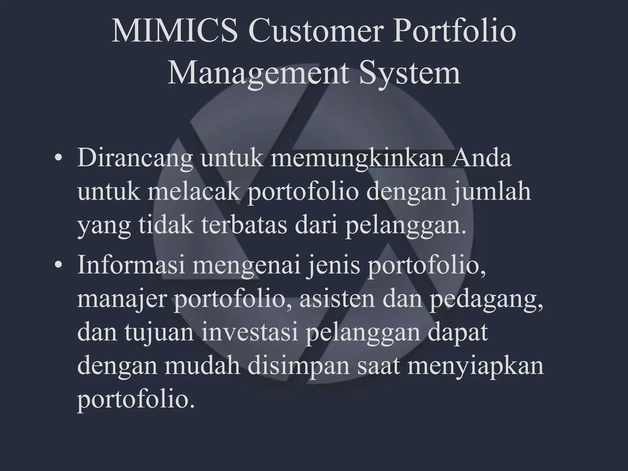 Customer Portfolio Management | PPTX