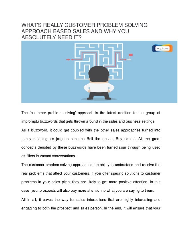 What’s really customer problem solving approach based sales and why y…