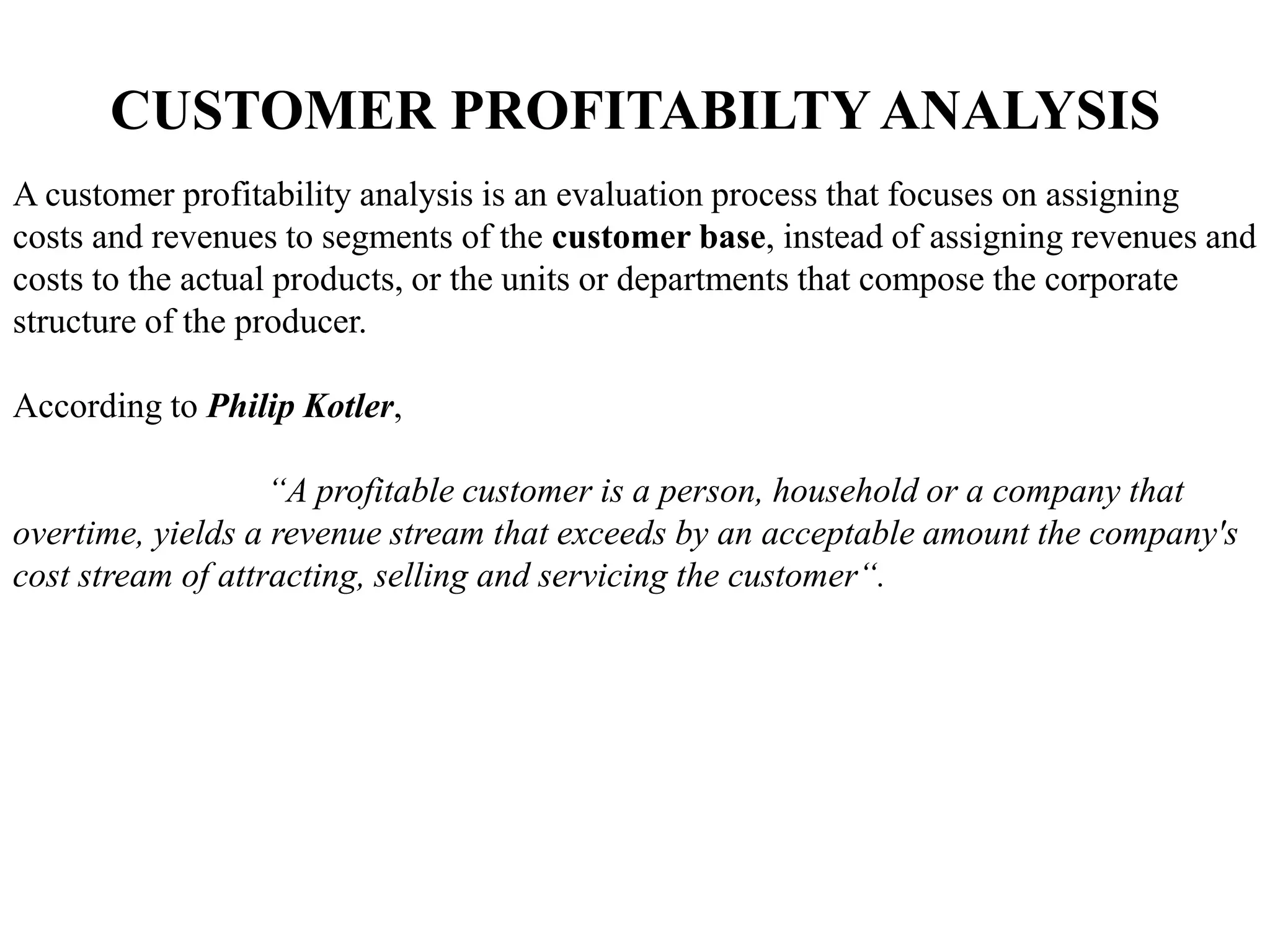 Customer profitability analysis crm ppt | PPTX