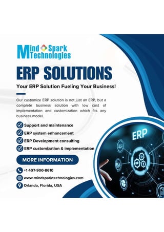 Transform Your Business with Custom Odoo ERP Solutions in Florida - Mind Spark Technologies | PDF