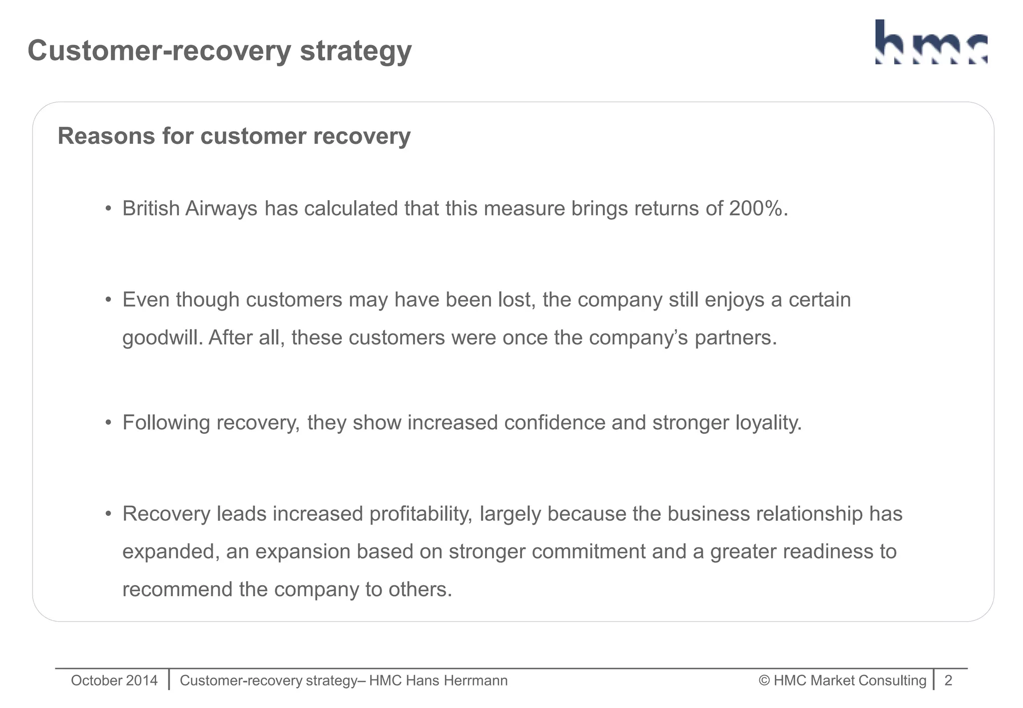 Customer recovery strategy | PDF