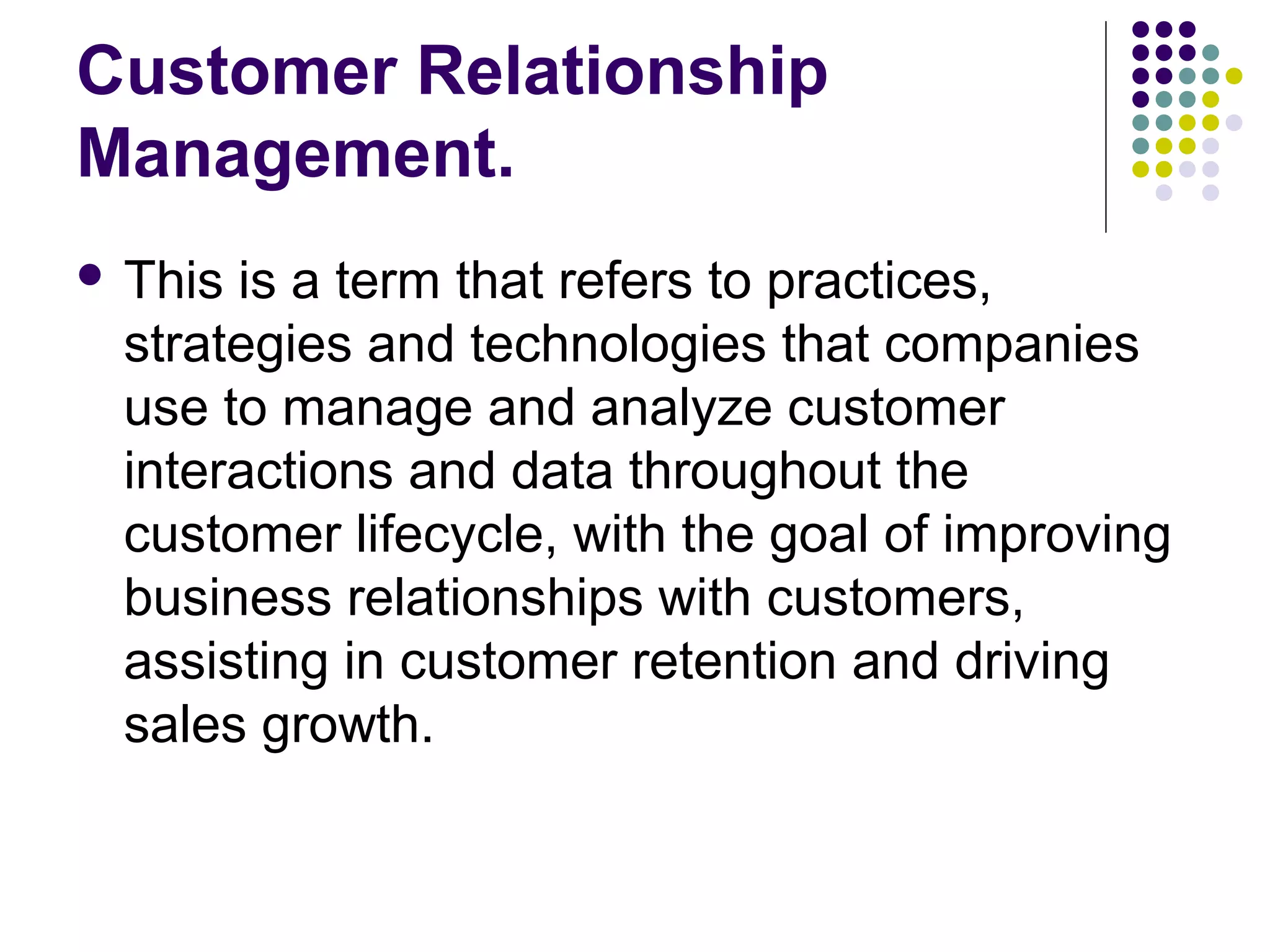 Customer Relationship Management Ppt