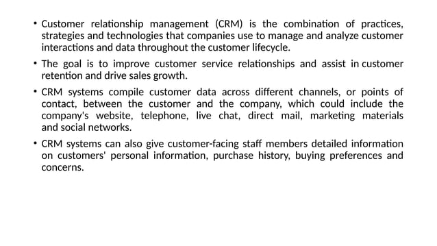 Customer Relationship Management powerpoint | PPT