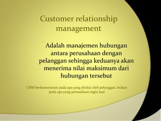 Customer Relationship Management (CRM) pada PT Unilever Indonesia Tbk | PPTX