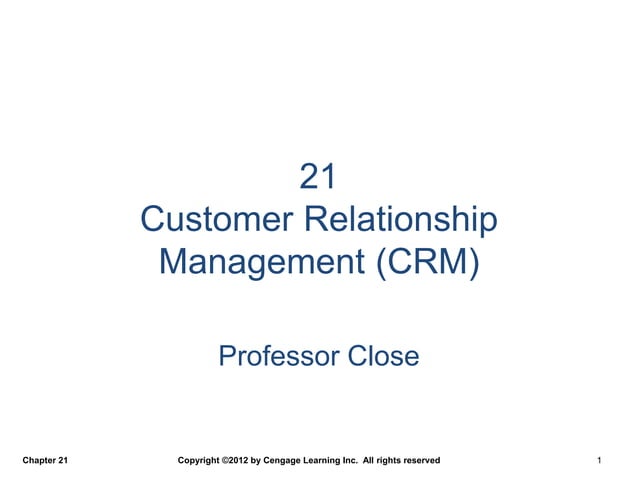 Customer Relationship Management CRM ppt.ppt | Marketing and ...
