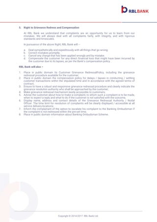 Savings and Current Account Fees | RBL Bank | PDF