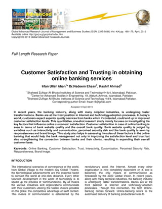 Customer satisfaction and_trusting_in_ob | PDF | Business Banking & Finance | Business