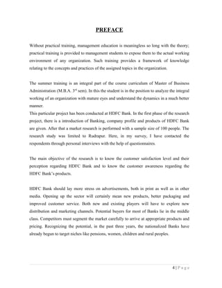 Customer satisfaction regarding hdfc bank | DOC