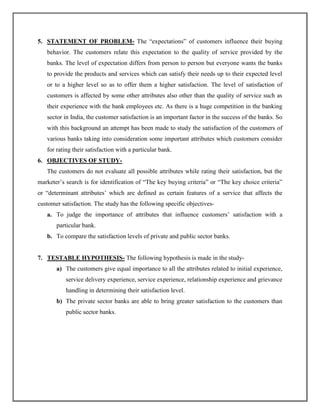 Customer satisfaction survey on banks | PDF