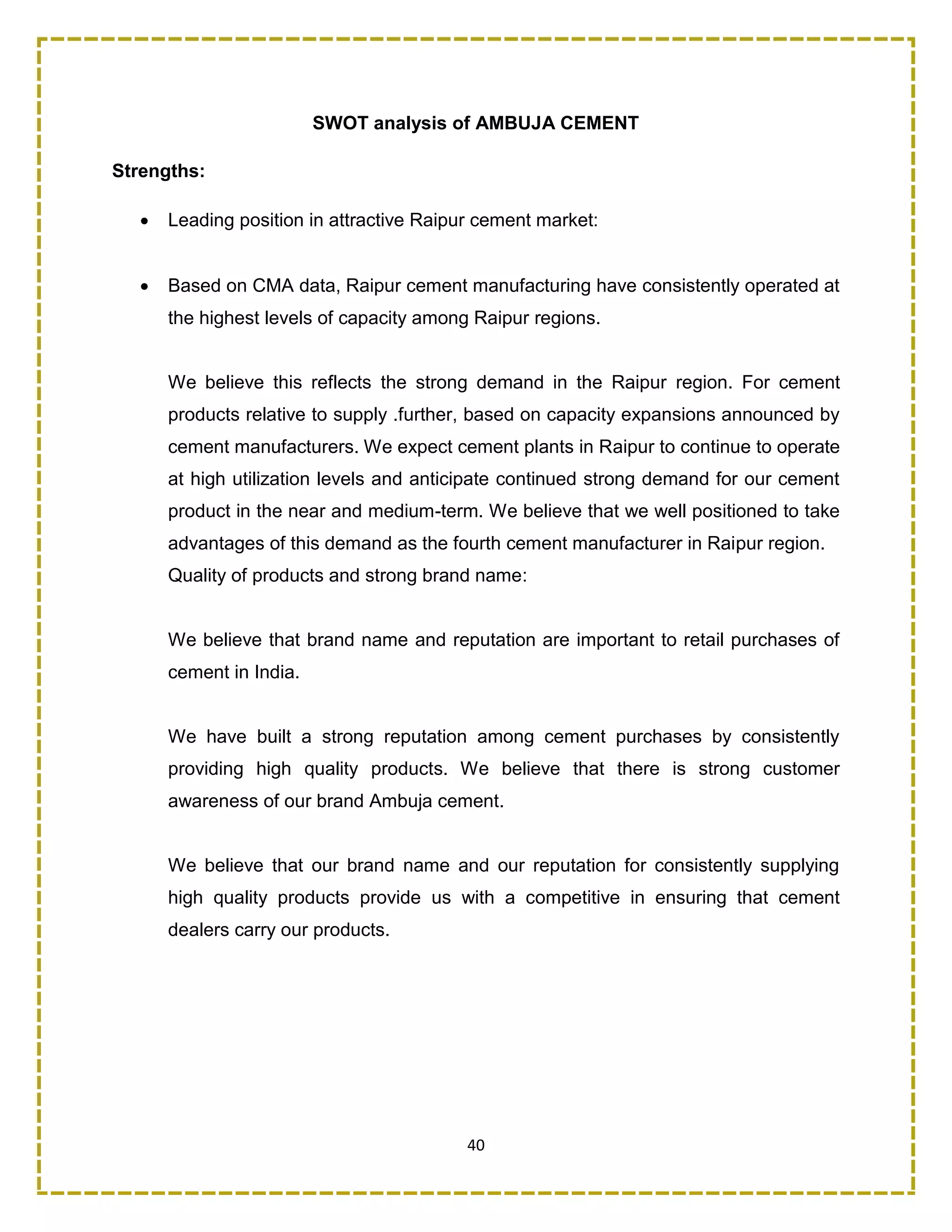 Customer satisfaction with reference to ambuja cement ltd | PDF