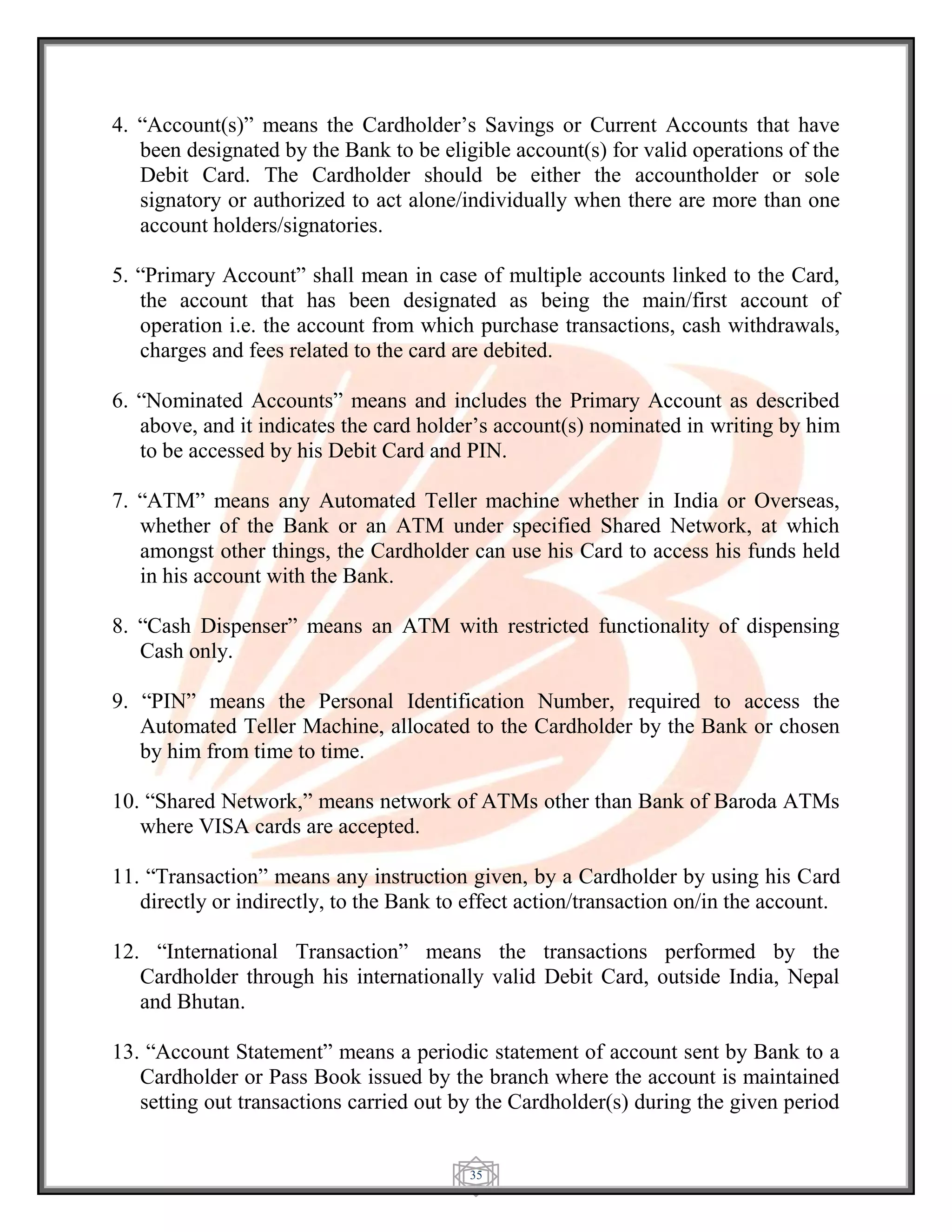 Customers complaint pretaing to baroda connect & atm cum debit card | PDF