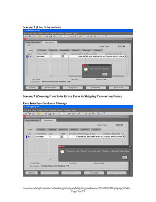 Oracle Applications - Sales Order Entering,Booking,Picking And Shipping ...