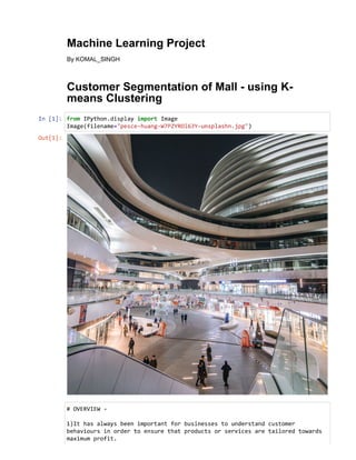 Customer segmentation Of Mall - k means clustering.pdf