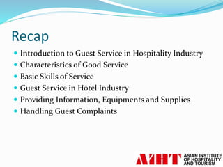 Importance of guest service in Hospitilaty | PPTX