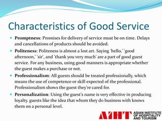 Importance of guest service in Hospitilaty | PPTX