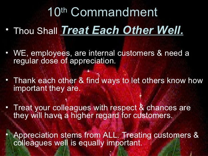 Customer Service~10 Commandments