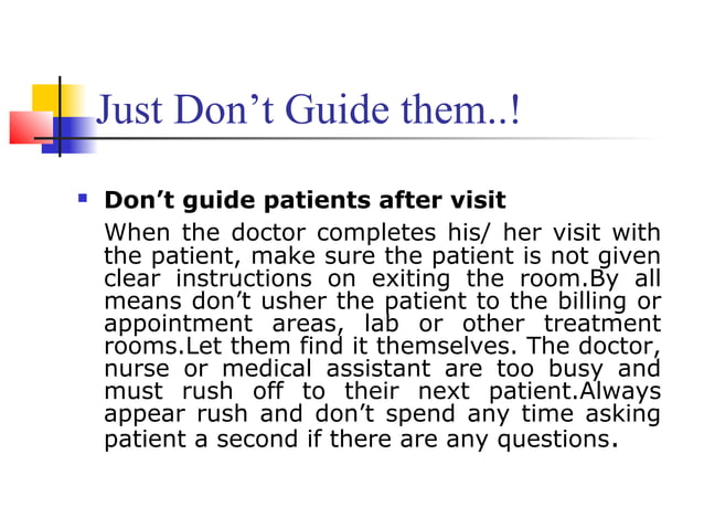 Customer / Patient Services in a Hospital | PPT | Healthcare Industry ...
