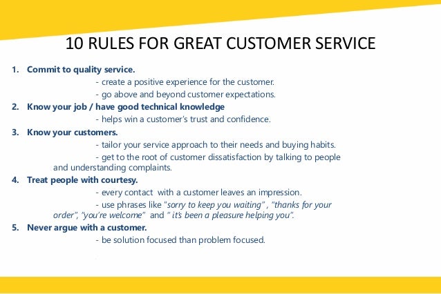 Customer service excellence