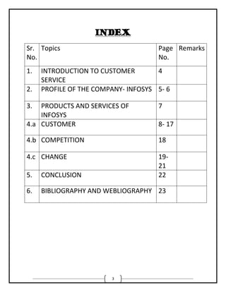 Customer service of infosys | DOCX
