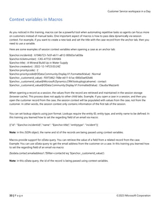 Dynamics 365 Customer Service workspace in a day | PDF