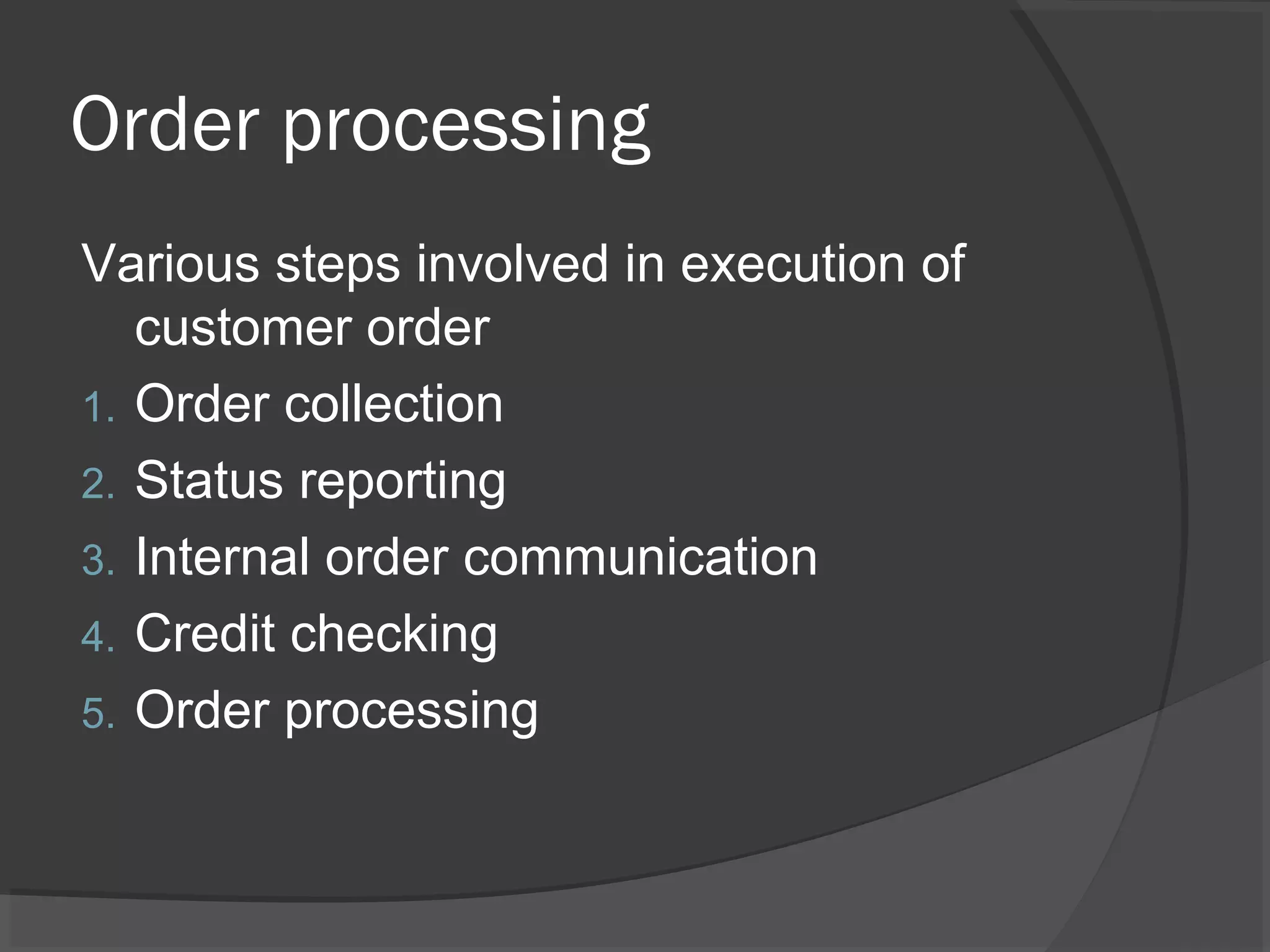 Customer servise and order prosessingCustomer service and order processing | PPT